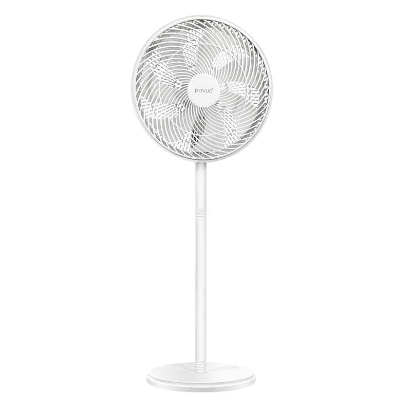 Povud White 14 Inch Oscillating Stand up Fan with Upgraded Motor